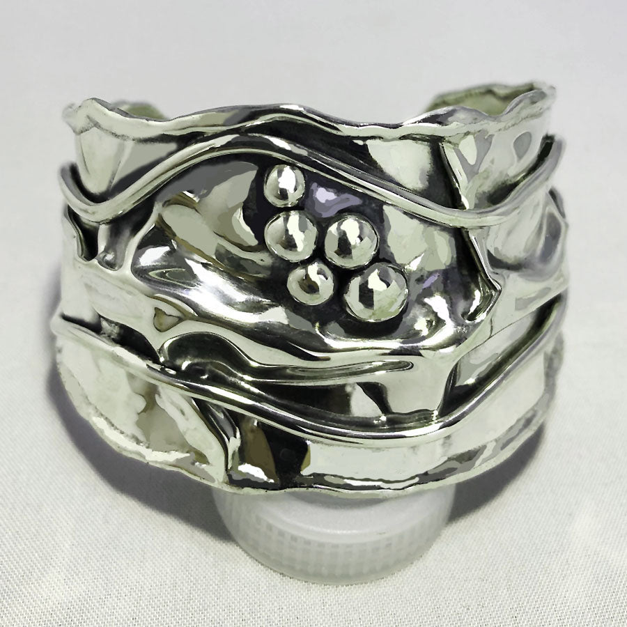 Trailing Bubbles Sterling Silver Cuff Bracelet – thinksterling